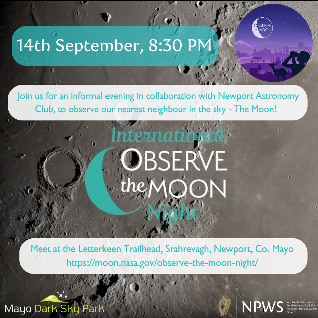 14th Sept.: International Observe the Moon Night - Mayo Dark Sky Park