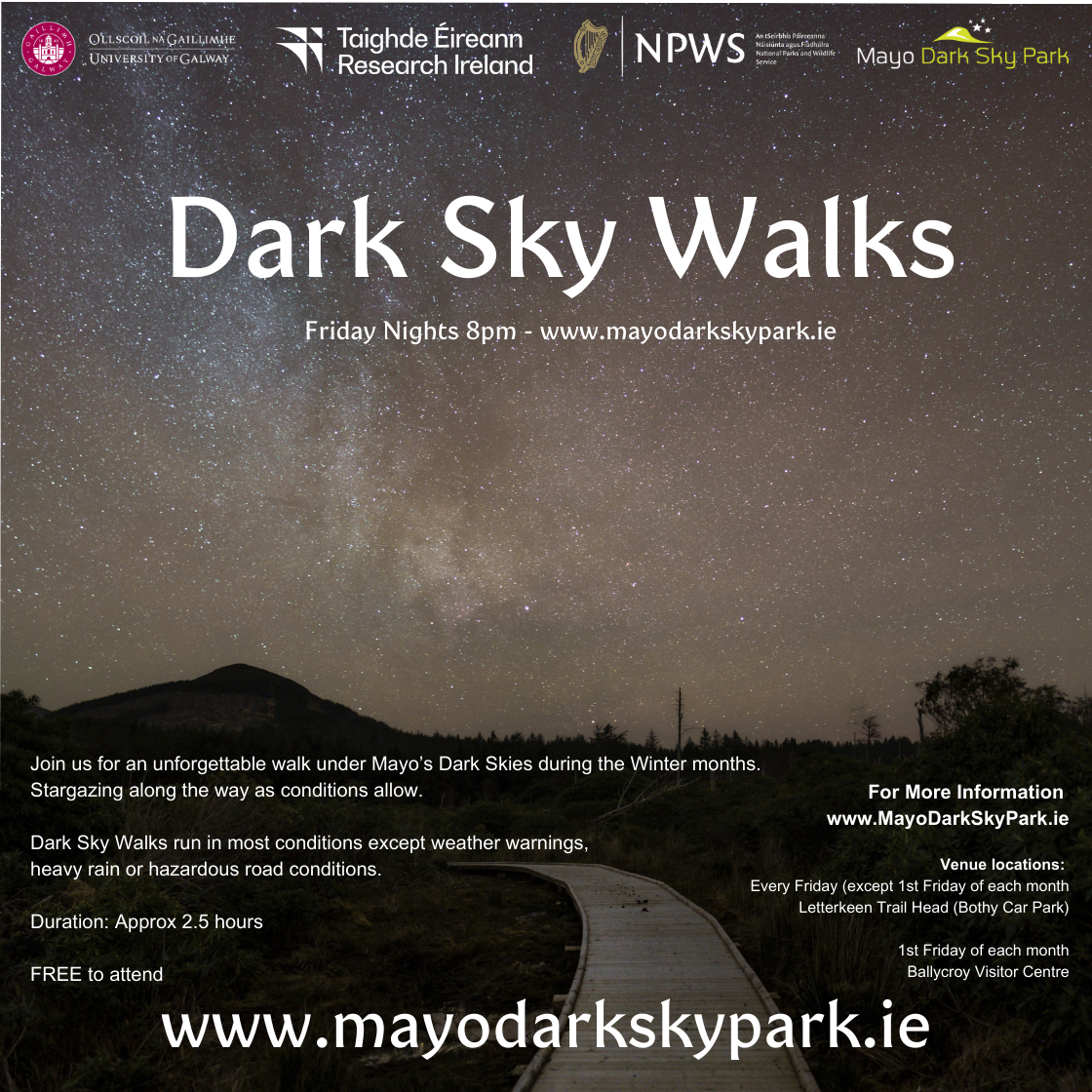 Dark Sky Walks (Friday at 8PM) - Mayo Dark Sky Park